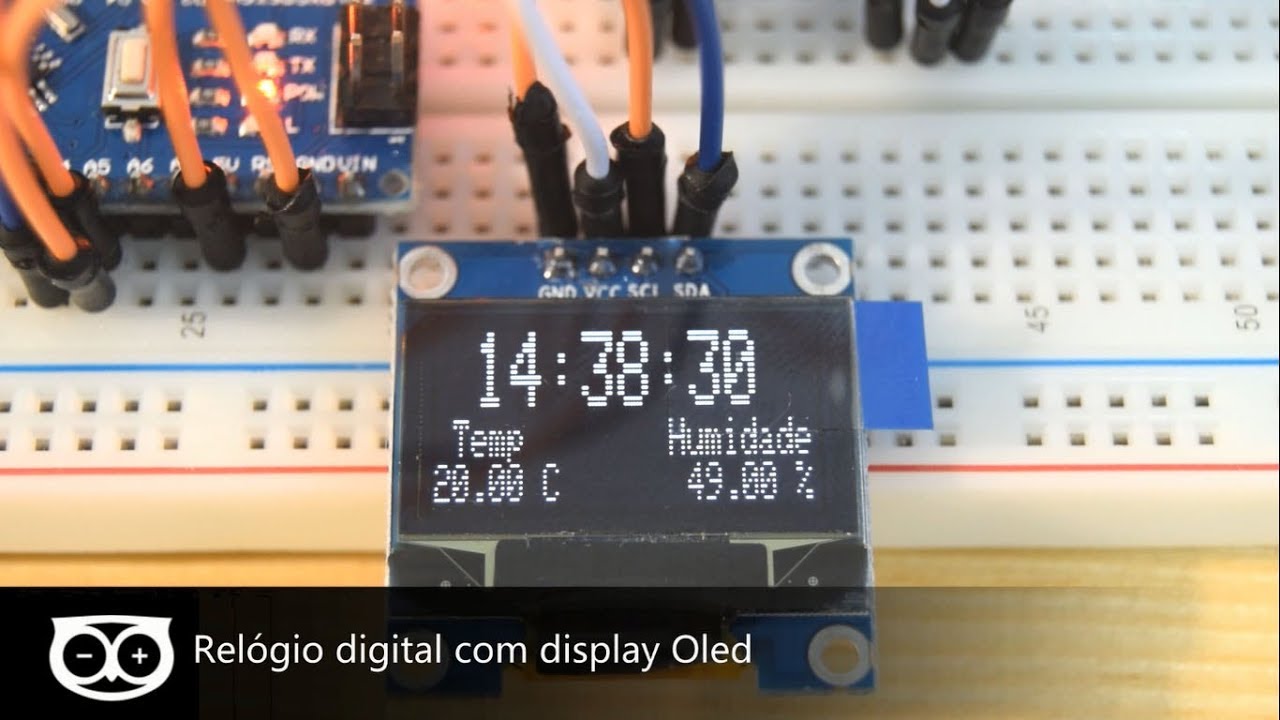 Como Ligar Um Relógio Rtc E Sensor De Temperatura Num Display Oled Video Arduino Portugal